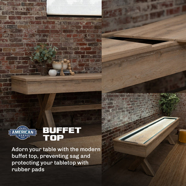 American Legend LED shuffleboard with Buffet Top – Shuffleboard Planet